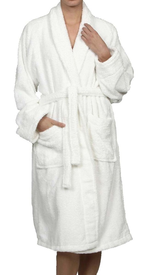 Long Staple Cotton Terry Cloth Bathrobes for Women & Men Unisex Adults ...
