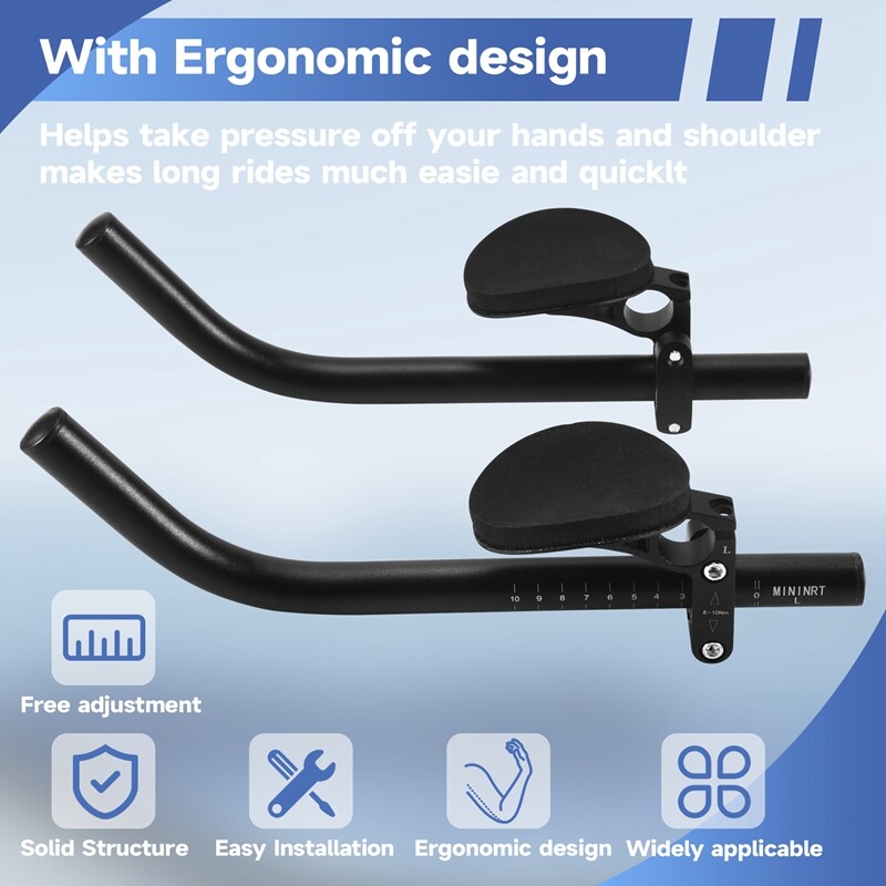 Bike Aero Bars Rest TT Handlebar for Triathlon Time Trial Tri Cycling ...