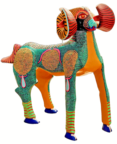 Antonio Mandarin RAM Alebrije Hand Crafted Oaxacan Wood Carving ...