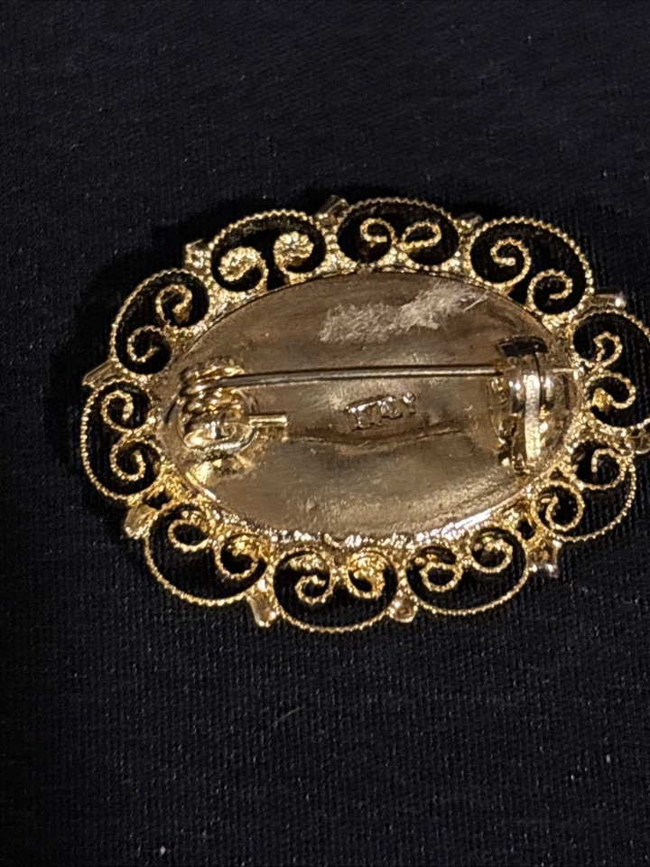 Flawless Vintage Micro Mosaic Floral Pin With Gorgeous Filigree Design ...