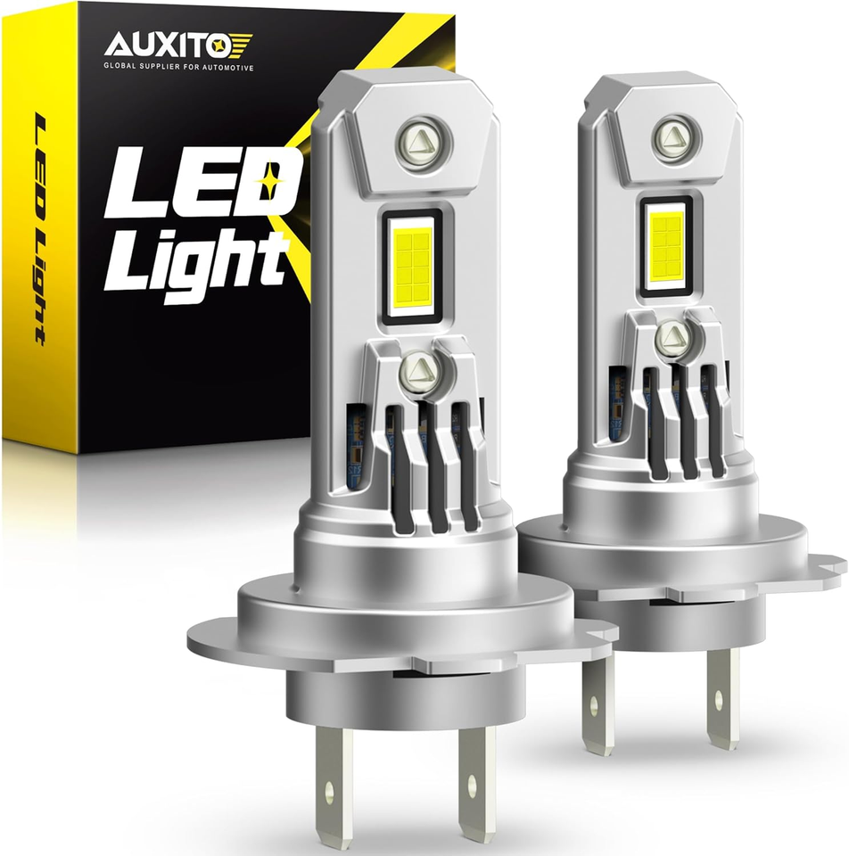 Upgraded H7 LED Light Bulbs Headlight, 350% Brighter, 6500K White, 1:1 ...