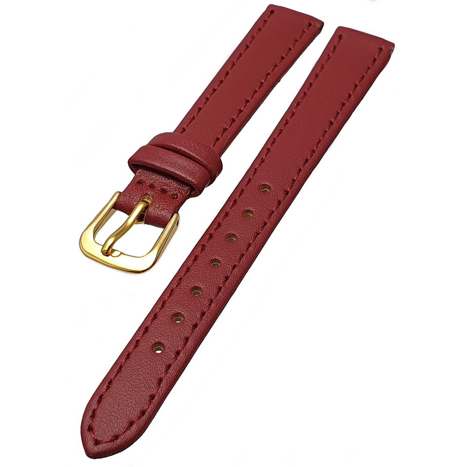 Men's Women's Red Leather Watch Strap Glove Grain Sizes 8mm-30mm | eBay UK