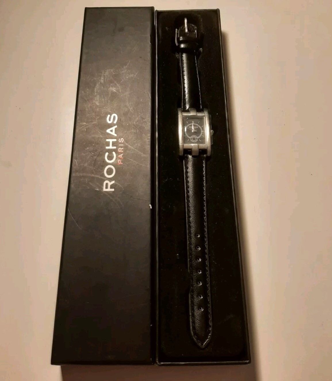 Montre publicitaire Rochas Femme, objet de collection en acier argenté ...