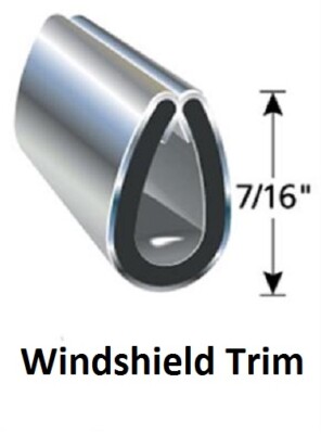 CHROME Windshield trim - Vintage Snowmobile - 7/16" leg - Trim Only | eBay