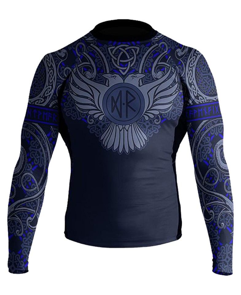 Raven Fightwear Men's Nordic IBJJF Approved MMA Rash Guard Blue | eBay