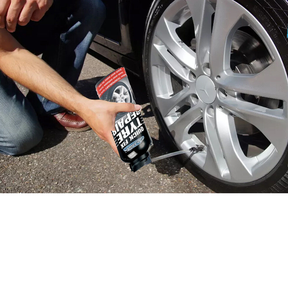 QUICK FIX TYRE REPAIR KIT SPRAY CAR EMERGENCY FLAT INFLATE PUNCTURE ...
