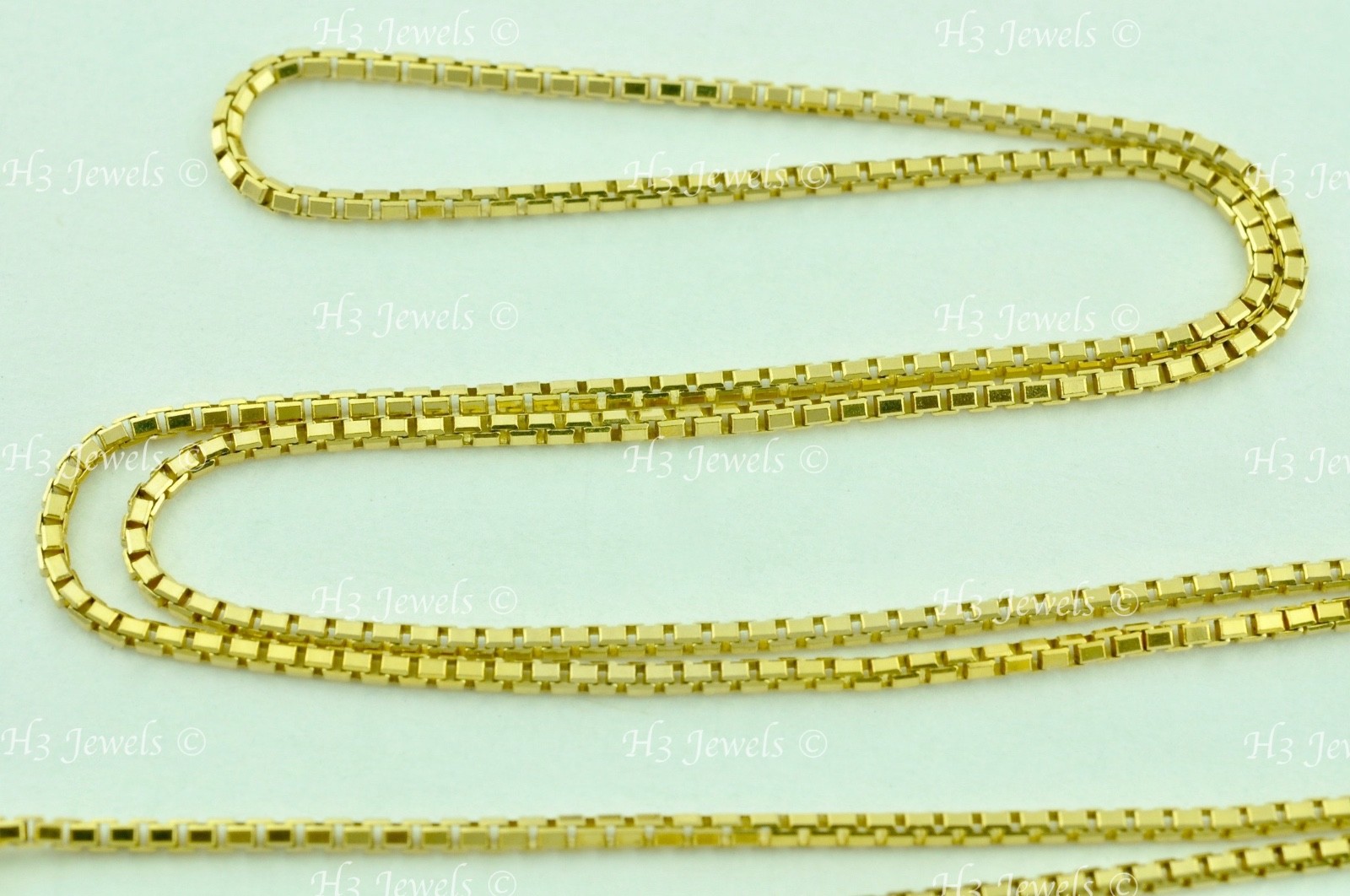 3.00 grams 14k solid yellow gold box chain necklace 18 inches h3jewels ...
