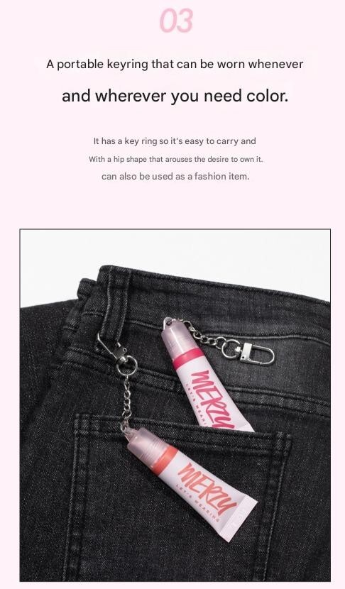 MERZY Let's Wearing Blur Tint Keyring 6g #04 Berry Pink Shine Lip Stain ...