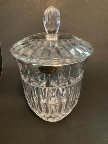 1 BLOCK Crystal Biscuit Barrel/Jar With Lid In The Tulip Garden Pattern ...