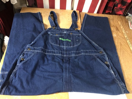 KEY Imperial Dark Wash Indigo blue denim BIB OVERALLS Mens Big 50x30 ...