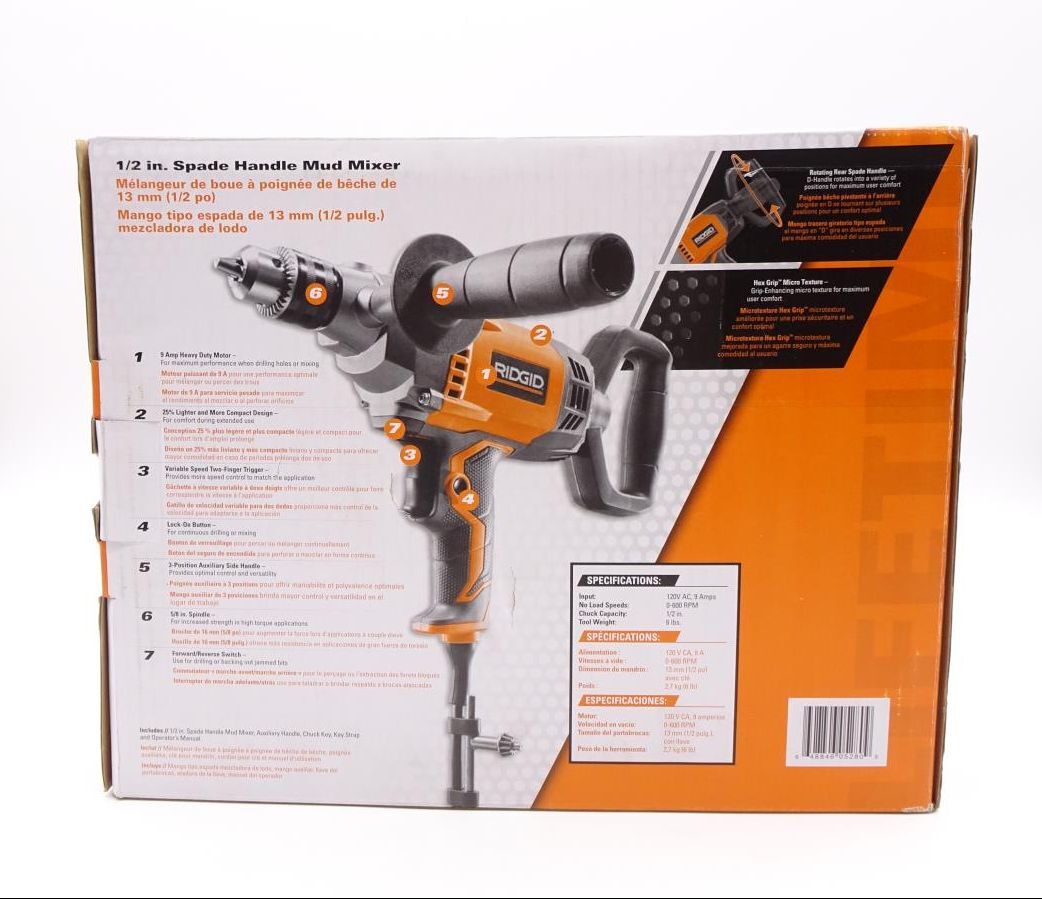 RIDGID R7122 1/2 inch Spade Handle Mud Mixer for sale online | eBay