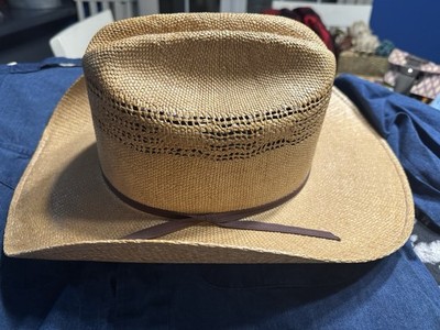 Men's Double S Hat Collection Comfort Laredo Tan Straw Western Hat 7 1/ ...