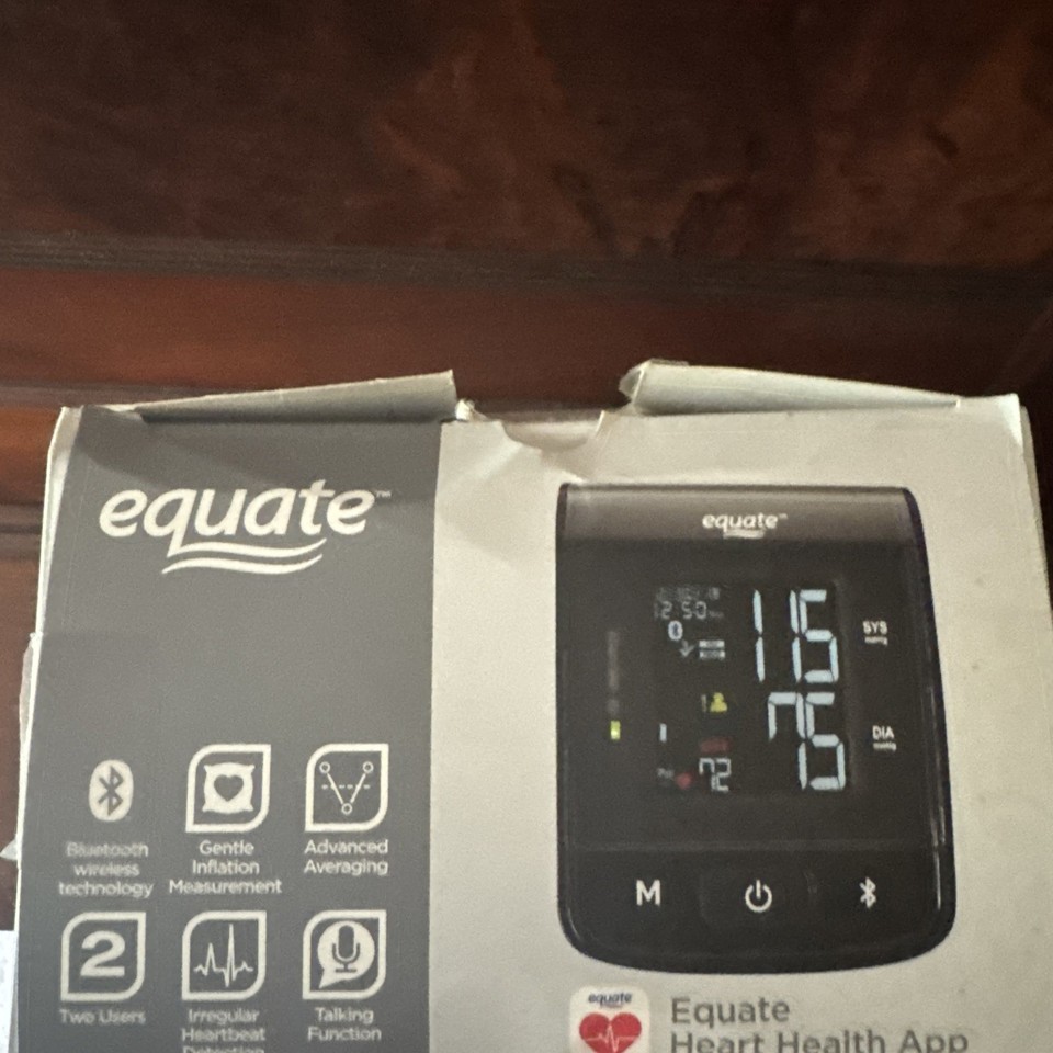 Equate 8000 Series Premium Upper Arm Cuff Blood Pressure Monitor New ...