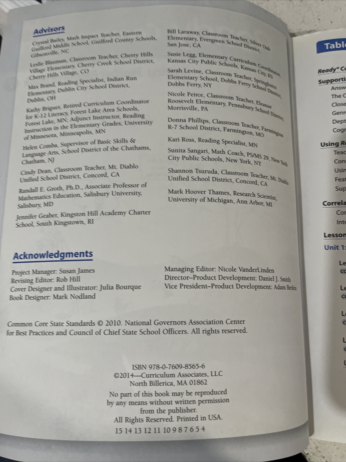 READING TEACHER RESOURCE BOOK 7 - 2014 READY COMMON CORE By Curriculum ...