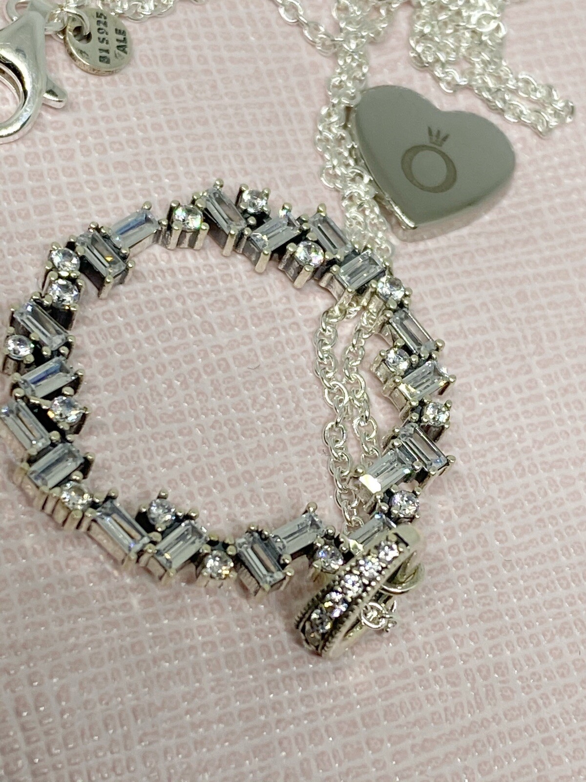 Authentic Pandora Sparkling Ice Cube Circle Pendant and Necklace ...