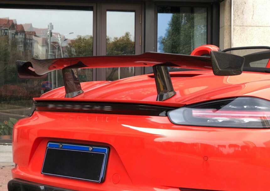 For 2016 2017-2021 Porsche 718 Dry Carbon Fiber Rear Trunk Spoiler Wing ...