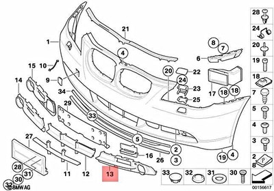 Genuine BMW 5 Series E60 E61 Fog Light Grill Trim Left OEM 51117049243 ...