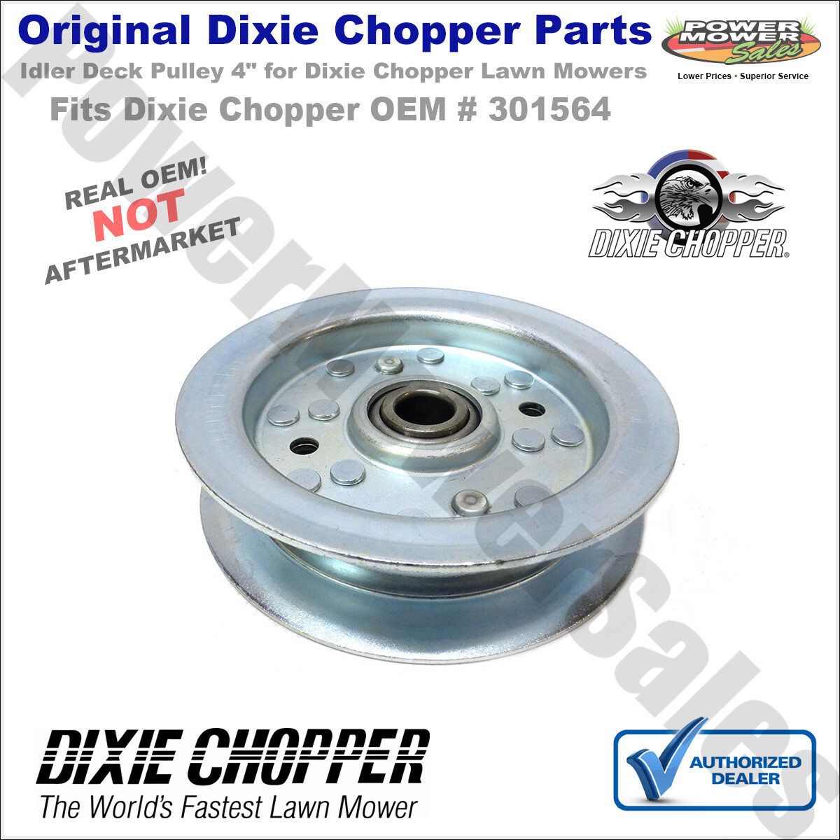 Dixie Chopper 4" Deck Idler Pulley / 2250 2344 2044 2350 2460 2560 2750 ...