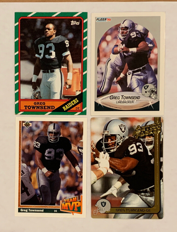 Greg Townsend Lot Of 4 1986 TOPPS #70, 1990 Fleer #261, 1991 Action ...