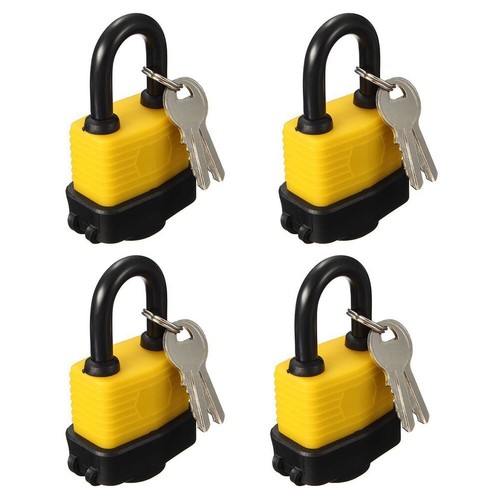 4Pcs 40mm Waterproof Padlocks Heavy Duty Outdoor Padlock Pad Lock With ...