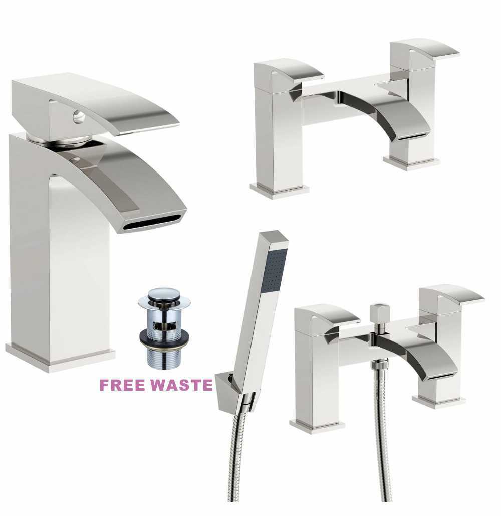 Waterfall Designer Bathroom Taps Basin Bath Mixer Filler Shower Tap Set ...