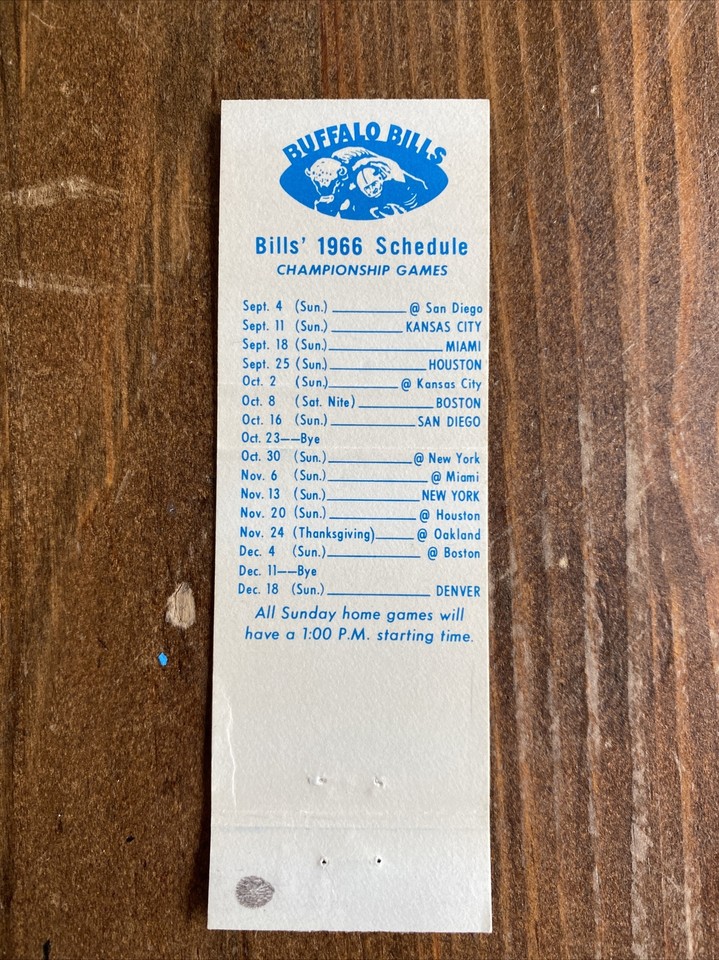1966 Buffalo Bills Butch Byrd Matchbook | eBay