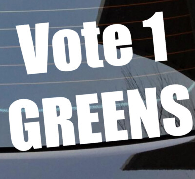 Vote 1 Greens Sticker vinyl cut political National voter Australia ...