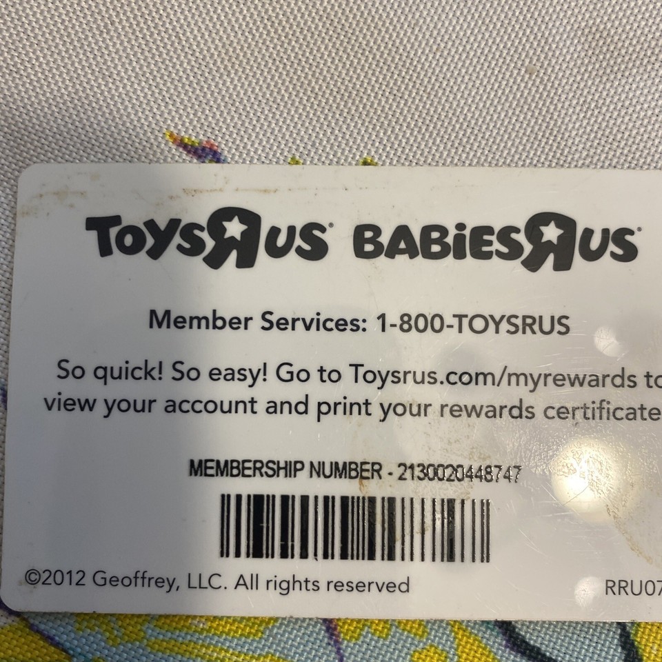 Vintage reward Toys R Us Card 2012 Rare | eBay