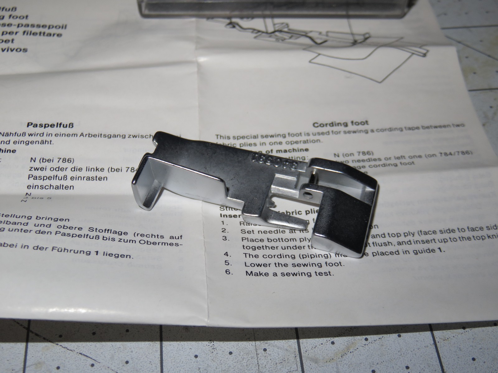 Pfaff Sewing Machine Hobbylock Serger Cording Foot 340531 / 780 (#4238 ...