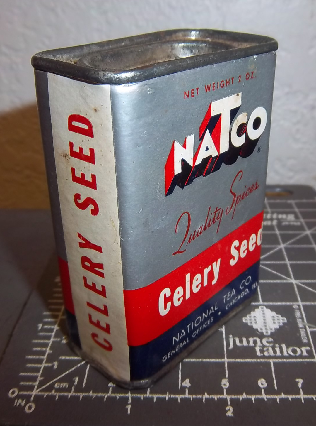 Vintage Natco whole CELERY SEED 2 oz Spice tin, National Tea Company | eBay