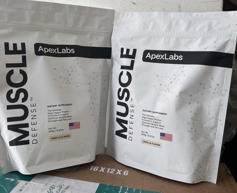 Muscle defense powder Apex Labs NEW 2 LOTS VANILLA FLAVOR EXP 1/27 ...