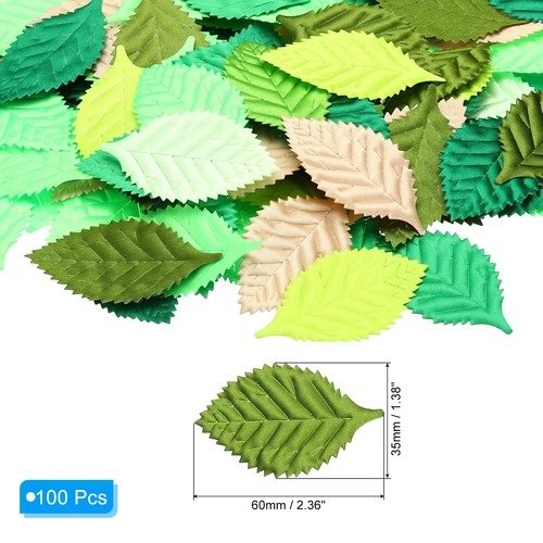 Green Artificial Leaves 100 Pack Fake Leaves Fabric Faux Leaf, Style 1 ...