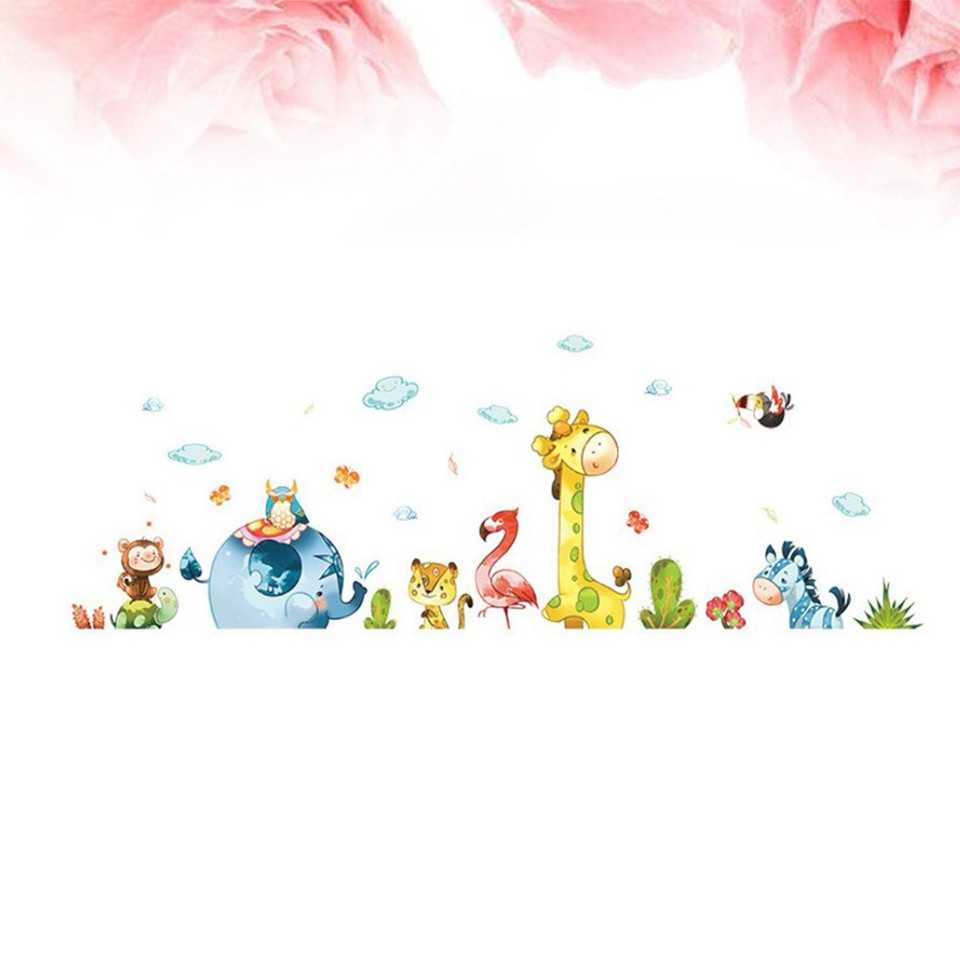 Nursery Wall Art Baby Room Animals Stickers Background Decorative | eBay UK
