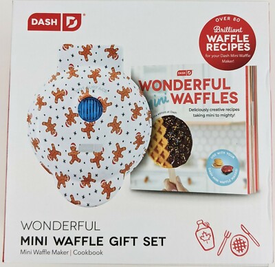Dash Gingerbread Man Mini Waffle Maker and Cookbook Gift Set | eBay