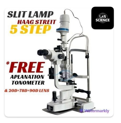 Slit Lamp Haag Streit Type 5 Step & Applanation Tonometer WITH FREE ...