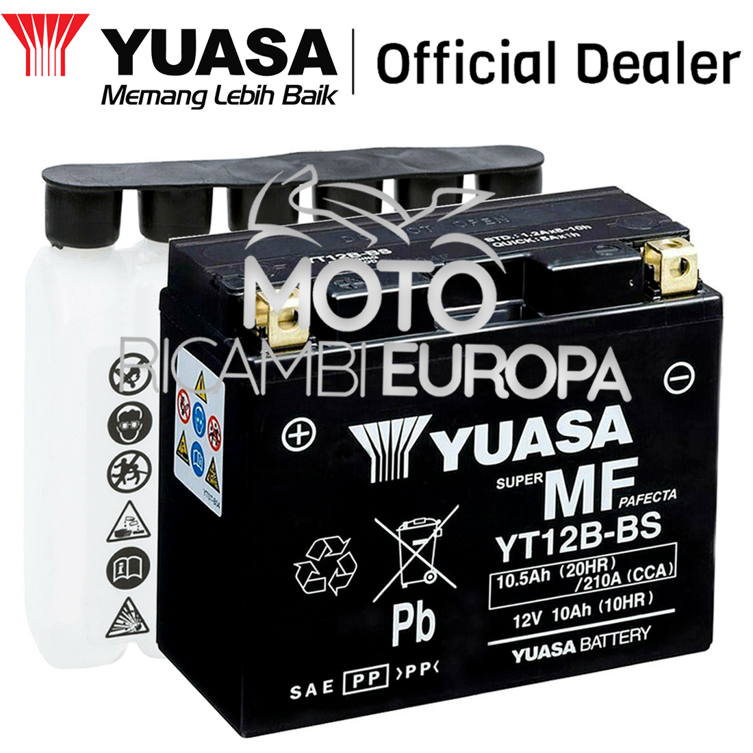 BATTERIA YUASA YT12B-BS BENELLI TORNADO TRE 07 DA 12VOLT 10.5AH MISURE ...