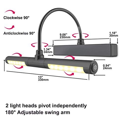 LED Picture Frame Light Battery Operated Black Wall Lamp Cordless ...