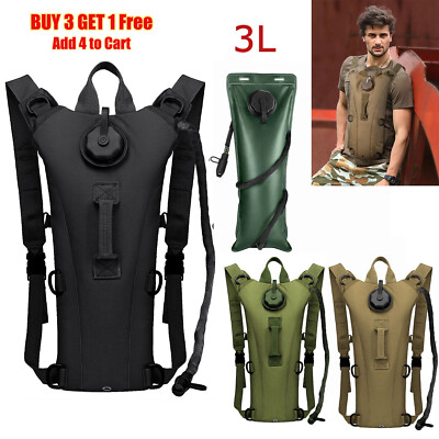 Hydration Backpack Pack + 3L Water Bag Bladder Cycling Hiking Running ...