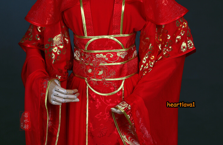 Tian Guan Ci Fu Xie Lian Red Hanfu Cosplay Costume Fancy Dress Outfit ...