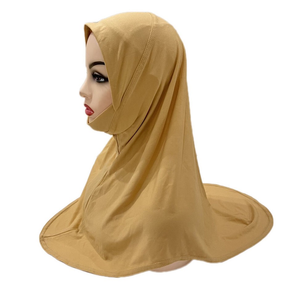Muslim Hijab One Piece Kids Girls Head Scarf Instant Turban Wrap Shawls ...