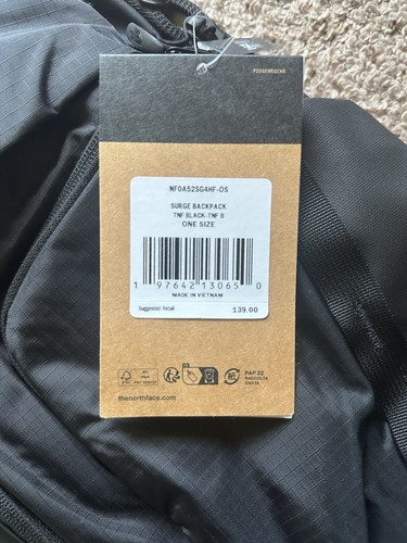 The North Face Surge Recon Backpack TNF Black BRAND NEW WITH TAGS! | eBay