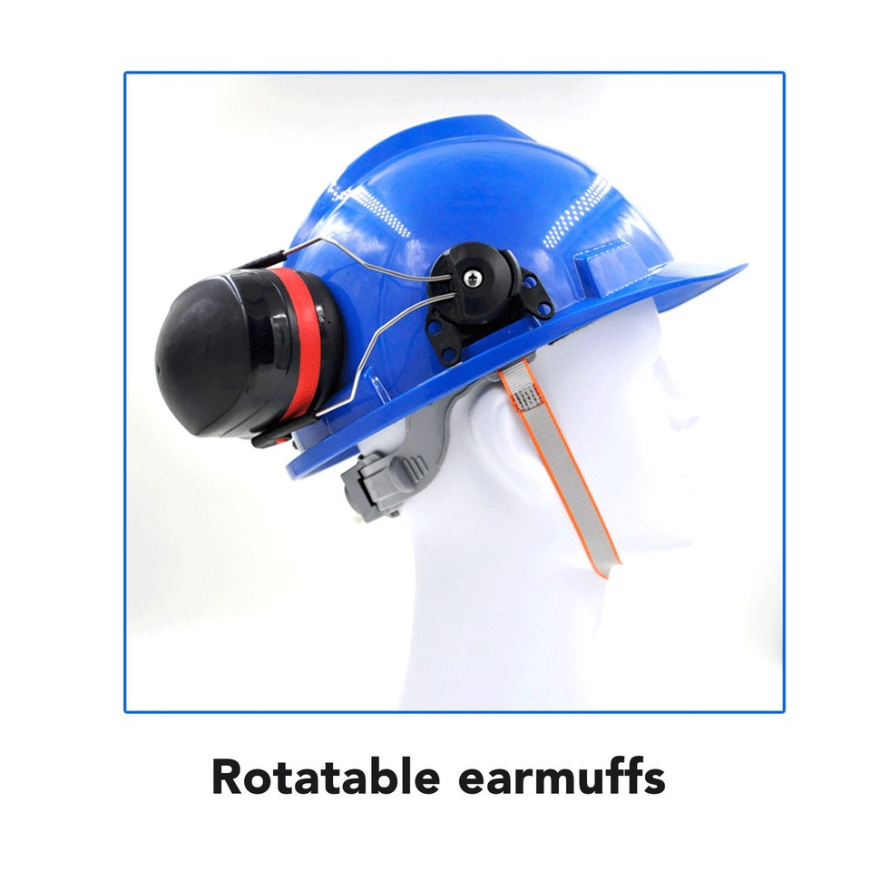Hard Hat Earmuffs Noise Blocking Hearing Protection Adju Helmet Ear ...