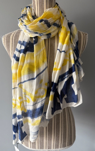 NWT University of MICHIGAN Scarf Emerson St Clothing 61x31 Blue Maize ...