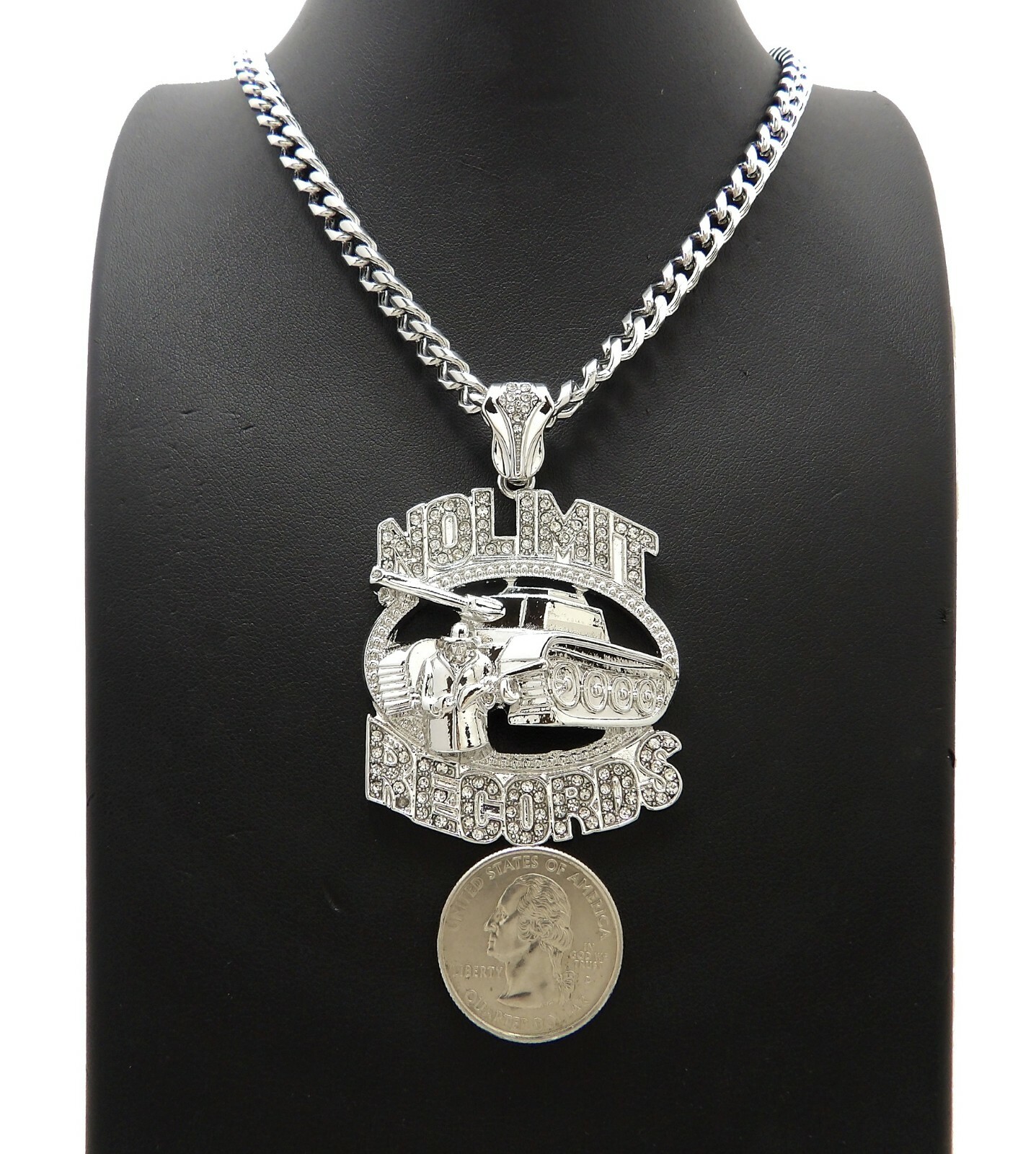 No Limit Records Pendant 6mm 24",30" Stainless Steel Chain Necklace ...