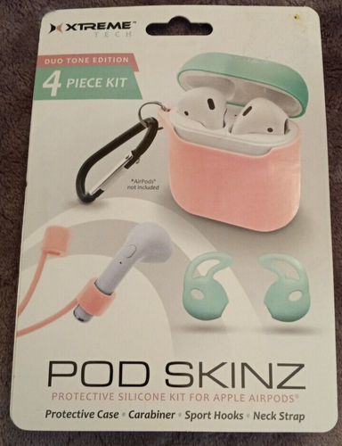 Pod Skinz Protective Silicone Kit for Apple Airpods Pink And Green | eBay