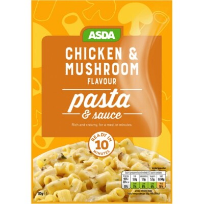 ASDA CHICKEN & MUSHROOM PASTA SAUCE 110G READY IN 8 MINUTES VARIOUS ...