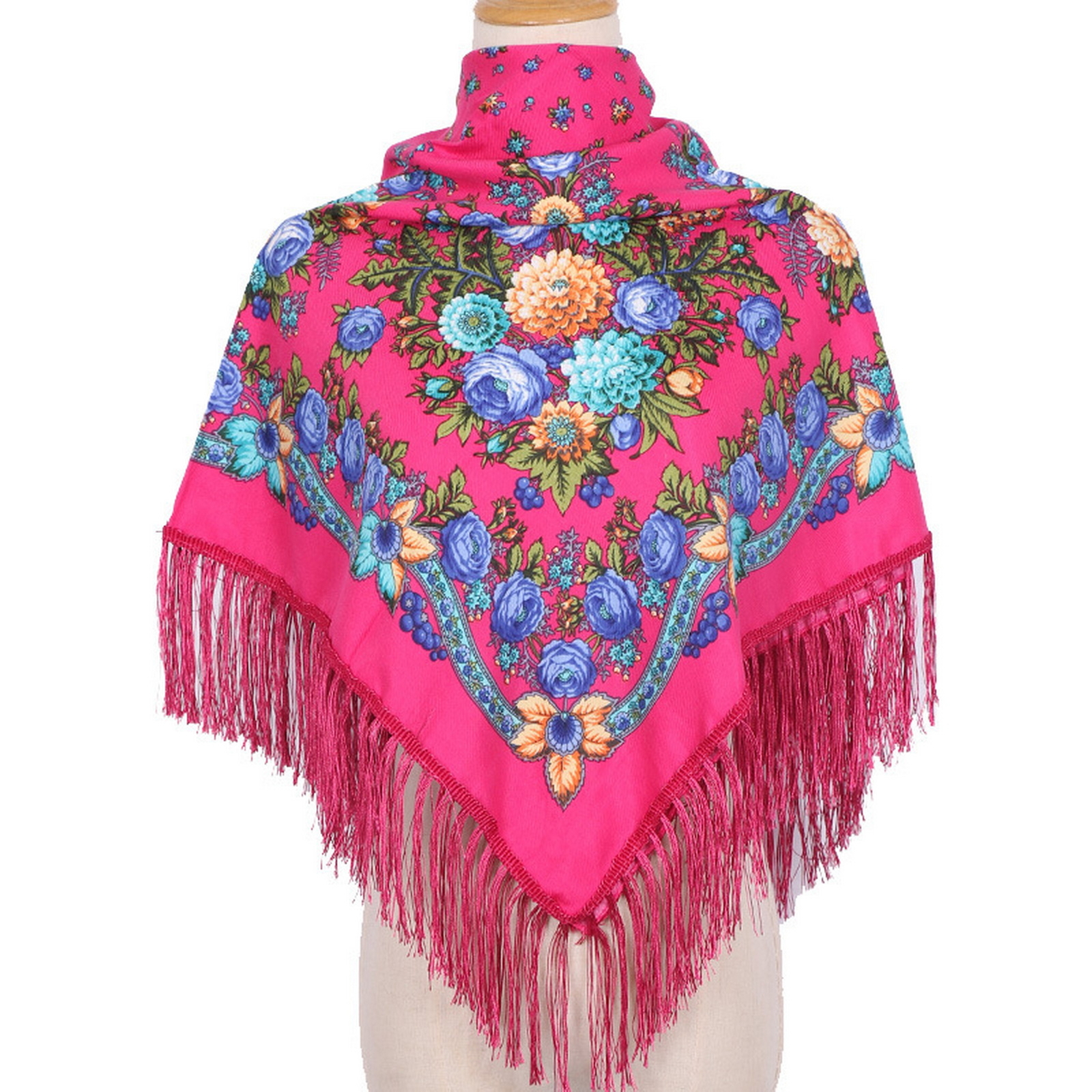 Women Neck Wrap Square Shawl Elegant Floral Print for Middle-aged Soft ...