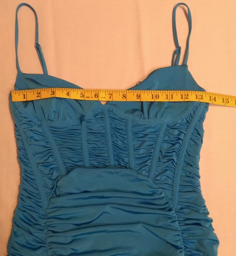 Zara Blue Draped Corset Style Mini Ruched Dress Size Large Prom Party ...