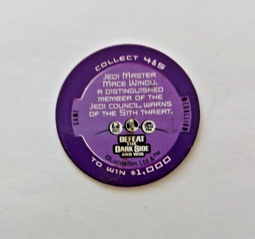 SAMUEL L JACKSON Star Wars MACE WINDU Jedi Master GAME MEDALLION-Pog ...