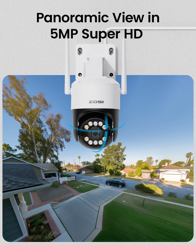 ZOSI WiFi Camera Outdoor CCTV PTZ Smart Security Camera Auto-Track AI Detection | eBay UK